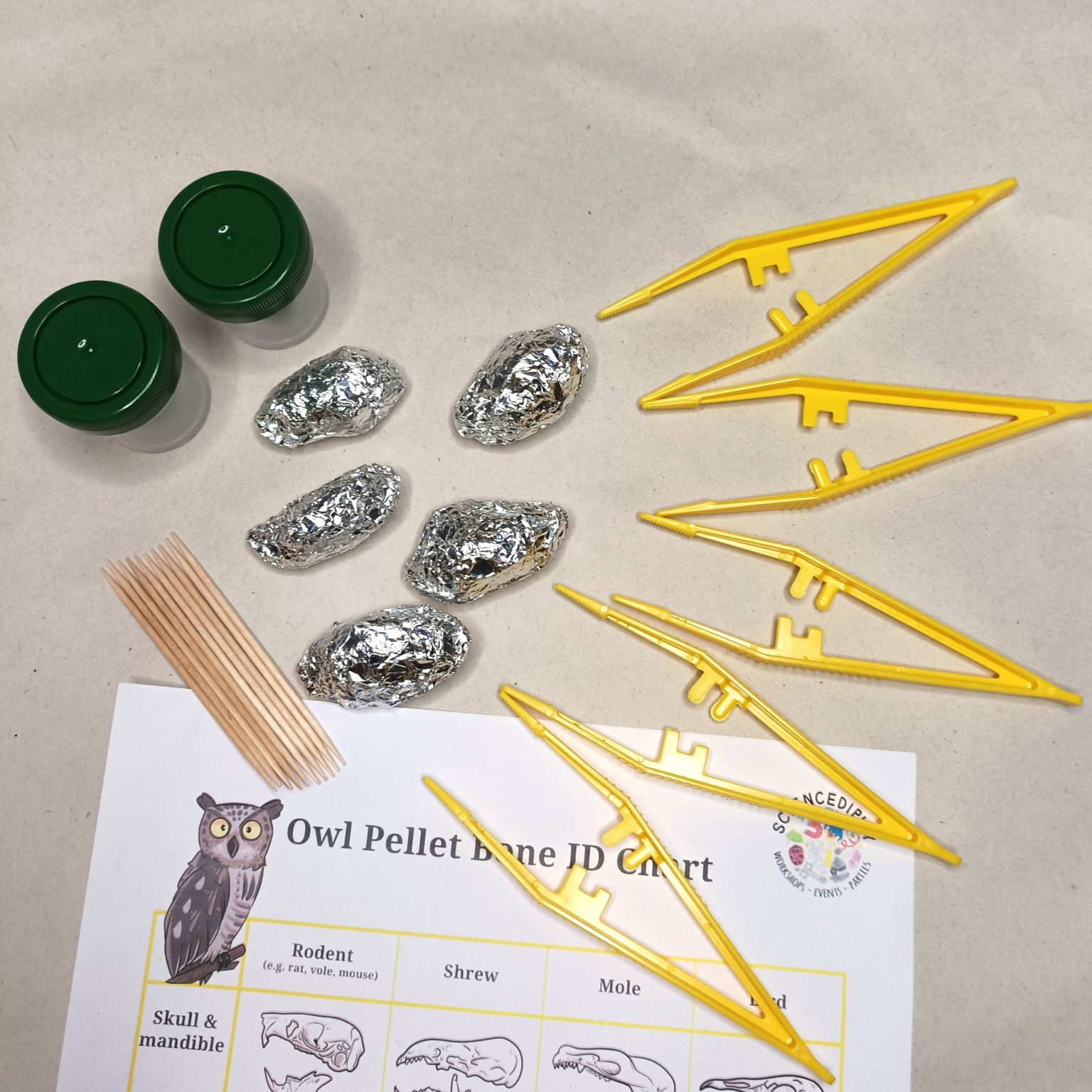 Shop | Science Kits | Owl Pellet Dissecting Kit x 5